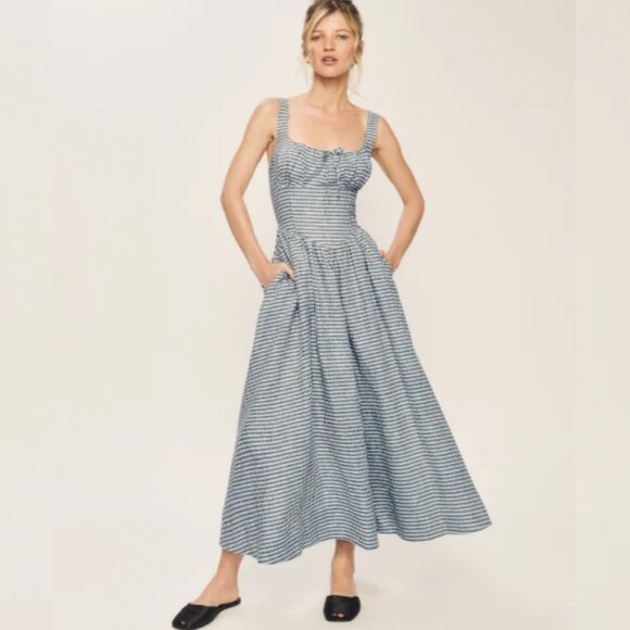 Reformation | Dresses | Nwot Reformation Balia Linen Dress In Slate ...